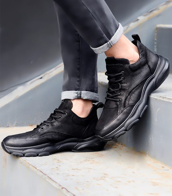 Black High Top Elevator Sport Shoes – Shoes That Make You Taller