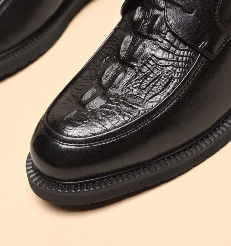 Black Crocodile Leather Elevator Dress Shoes – Shoes That Make You Taller