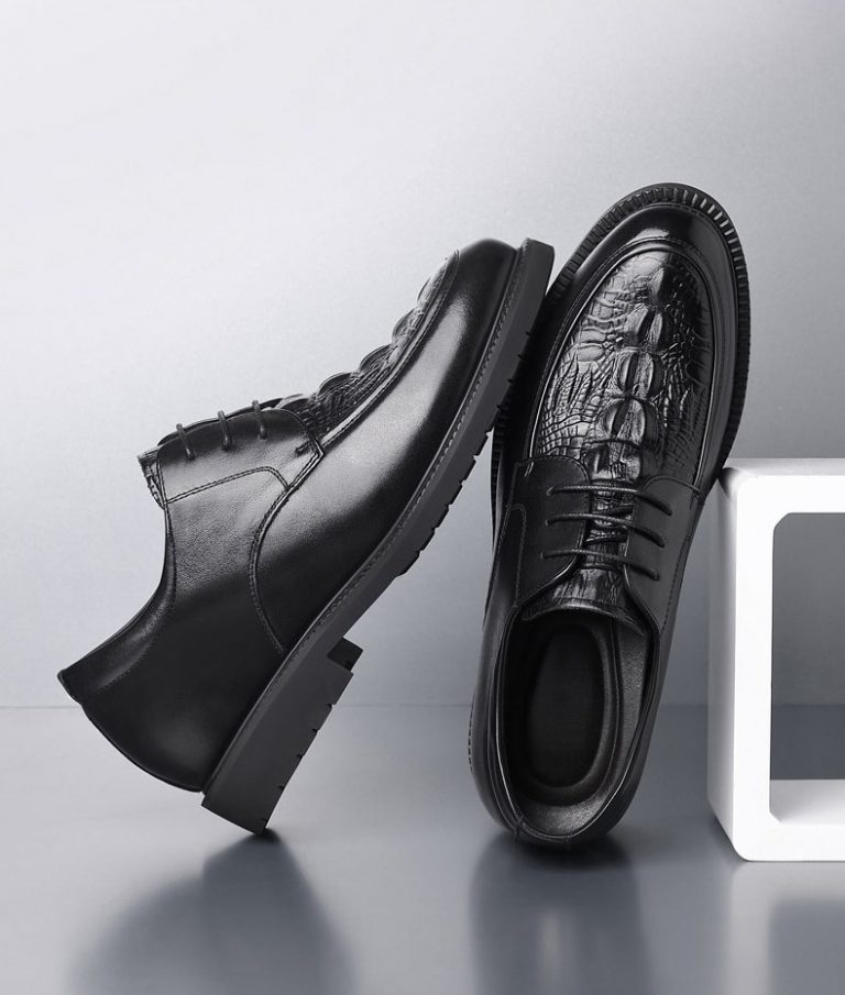Black Crocodile Leather Elevator Dress Shoes – Shoes That Make You Taller