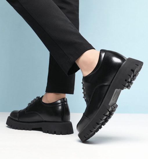 Leather Cap Toe Elevator Shoes 3 Inches – Shoes That Make You Taller