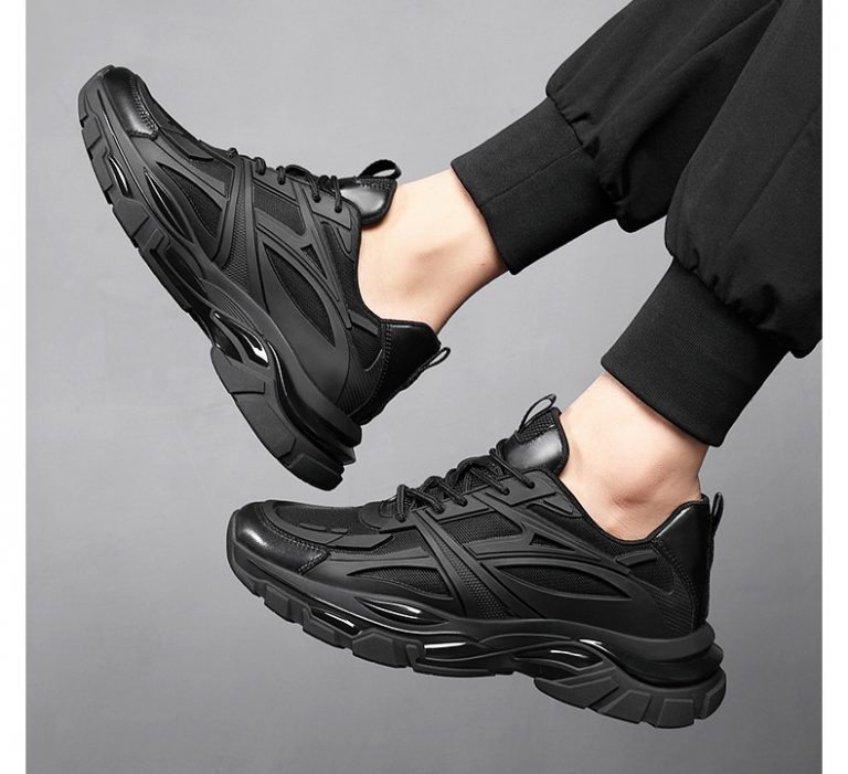 Black Chunky Sole Sneakers 3 Inch Shoes – Shoes That Make You Taller