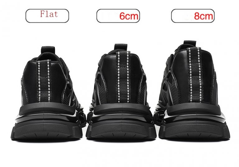Black Chunky Sole Sneakers 3 Inch Shoes – Shoes That Make You Taller