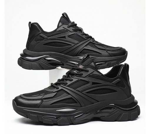 Black Chunky Sole Sneakers 3 Inch Shoes – Shoes That Make You Taller