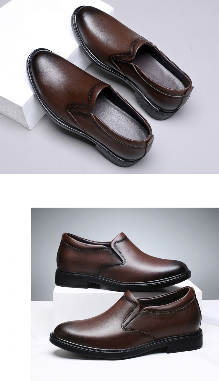 Leather Slip-on Formal Dress Shoes Add Height For Guys – Shoes That ...