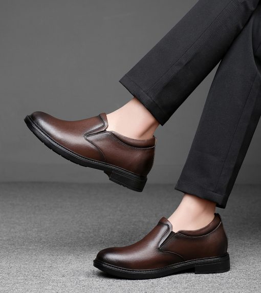 Leather Slip-on Formal Dress Shoes Add Height For Guys – Shoes That ...
